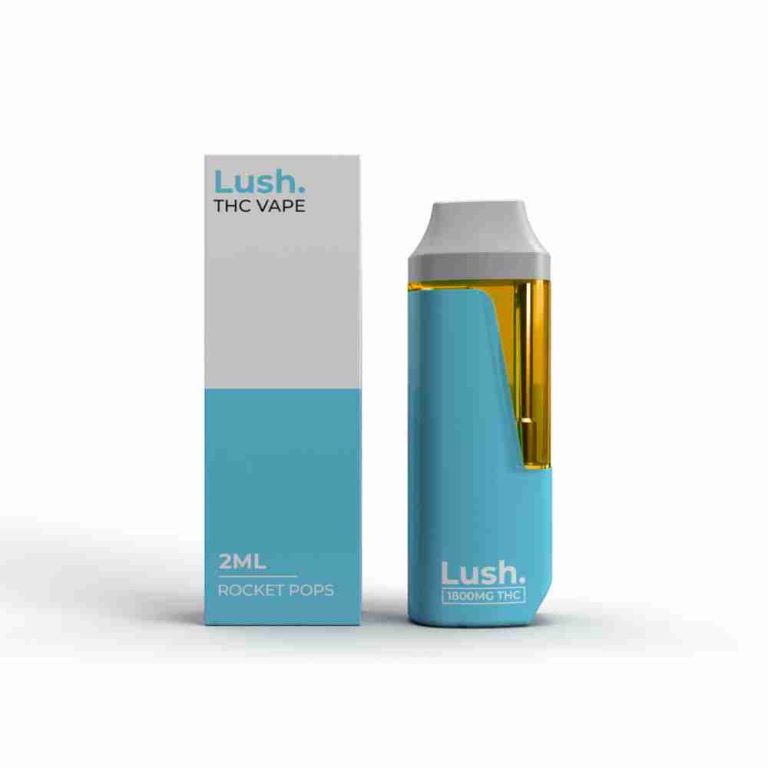 LUSH 2ml Disposable Vapes – Rocket Pops (Hybrid) THC Distillate - Naked ...