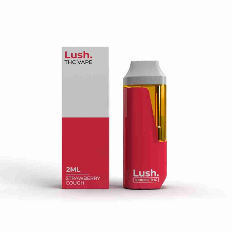 LUSH 2ml Disposable Vapes – Strawberry Cough (Sativa) THC Distillate ...